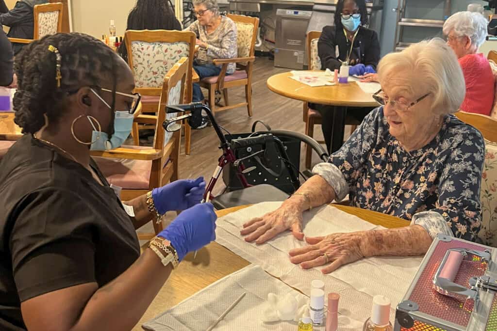 SGTC Nail Tech Students Provide Services to Magnolia Manor Residents - SGTC
