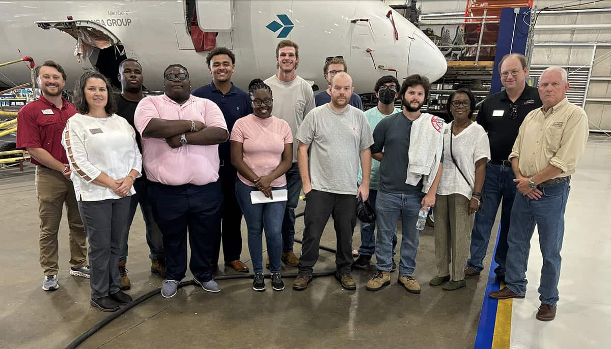 SGTC Aviation Maintenance, Avionics, and Aircraft Structural students tour Embraer - SGTC