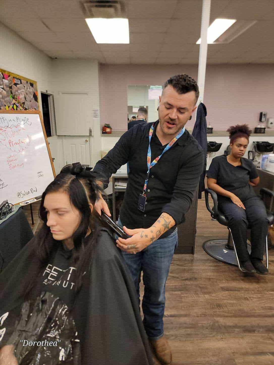 Mack Myers speaks to SGTC Cosmetology students - SGTC